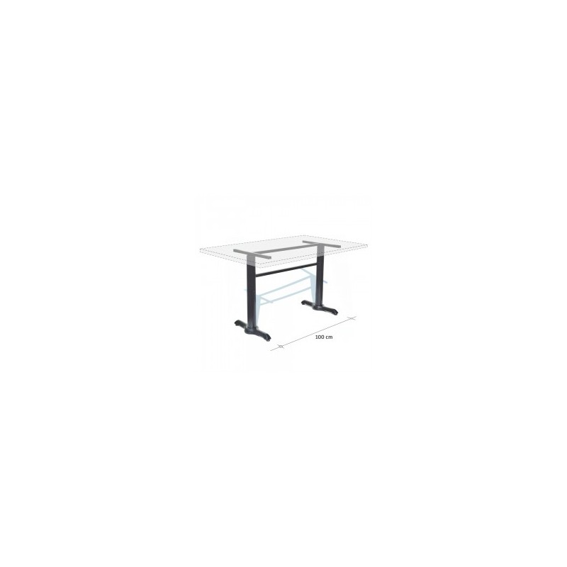 Base pedestal doble poste para mesa de 80x120 cm