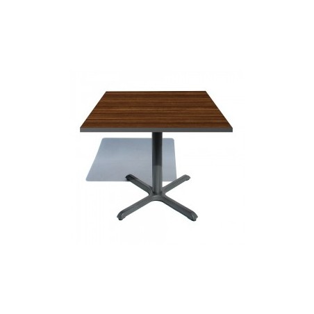 Mesa FORMICA® 90x90 para restaurante con base pedestal de cruz